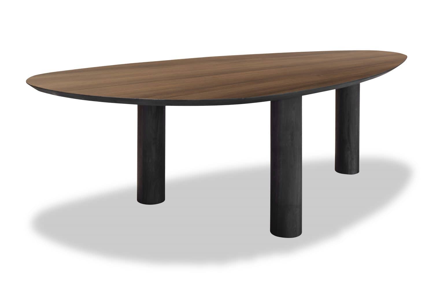 Eiken Eettafel Kiezelvorm + 3 Eiken Poten - Lok Living